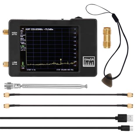 tinysa 100khz 350mhz 2 8 inch handheld two inputs tiny spectrum