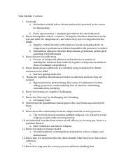 Quiz Review Module Docx Quiz Module Review Generally A Be Familiar With All Videos