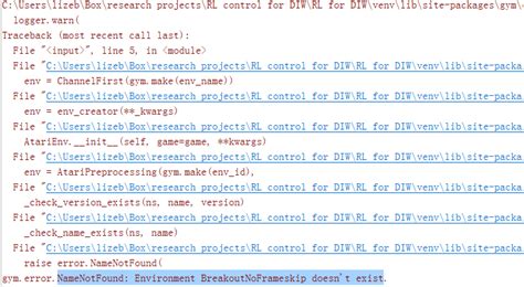 namenotfound environment breakoutnoframeskip doesn t exist · issue