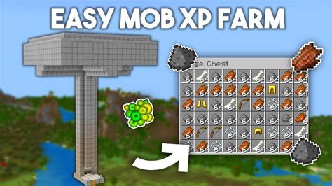 Easiest Mob XP Farm For Minecraft Bedrock No Spawner YouTube