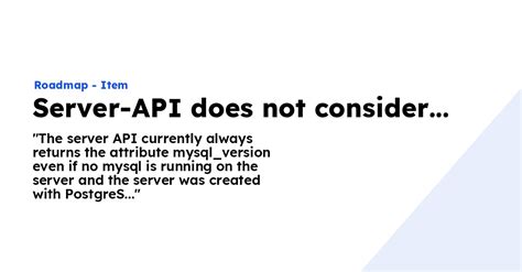 server api does not consider postgresql ploi roadmap