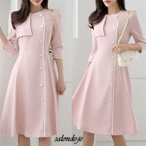 봄 정장원피스 플레어 트렌치 피로연원피스 결혼식 하객원피스 상견례옷차림