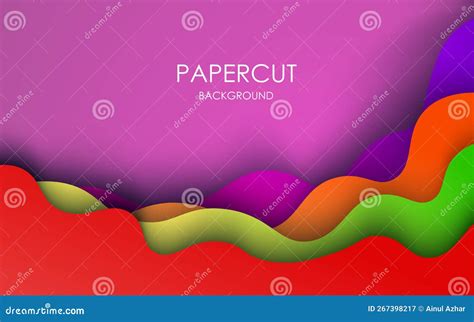 Multi Colored Abstract Red Green Orange And Purple Wavy Papercut Overlap Layers Background