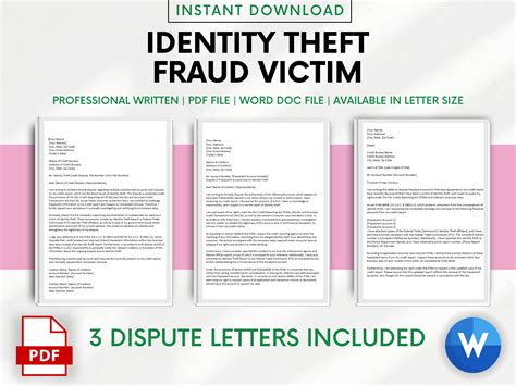 Identity Theft Dispute Letter Template Fraud Victim Diy Credit Repair