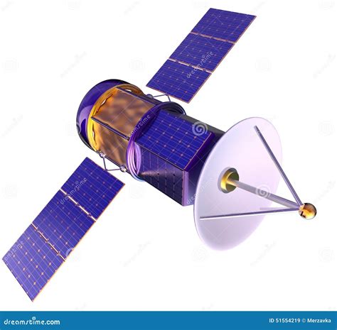 3d Model Of An Artificial Satellite Of The Earth Stock Illustration Illustration Of Metal