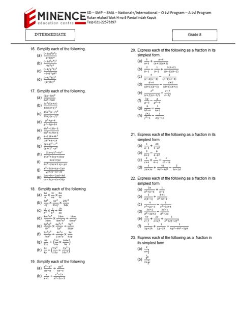 06b Algebraic Fractions And Formulae Intermediate Pdf Formula Physical Sciences