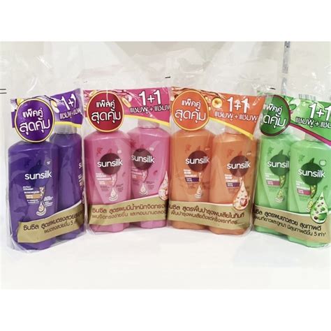 แชมพูสระผมซันซิลปั้ม400มลแพ็คคู่2ขวดสระสระทำความสะอาดผมหอมแก้คันรังแคหอมติดทนนาน S4br1e8ekn