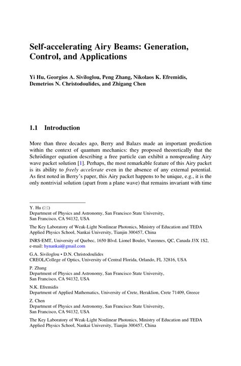 PDF Self Accelerating Airy Beams Generation Control And Applications