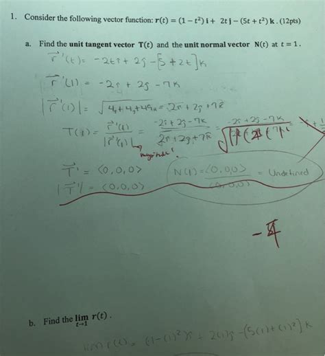 solved 1 consider the following vector function r t 1