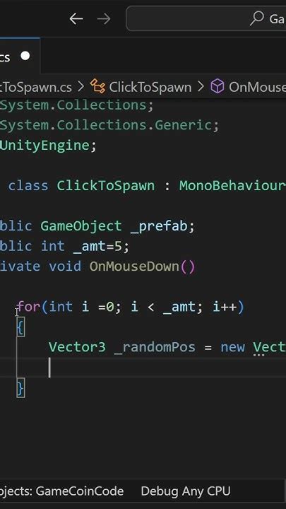 C สคริปต์ สำหรับคลิกแล้วแรนดอมออฟเจ็ค แบบสุ่ม Unityengine Gamedev สาระโนโอเค Youtube