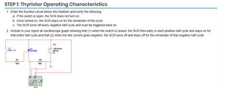 Step 1 Thyristor Operating Characteristics 1 Enter