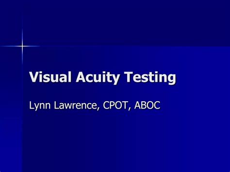 PPT Visual Acuity Testing PowerPoint Presentation Free Download ID 9376954