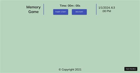Memory Game Api Codesandbox