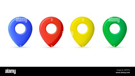Set Of Location Pin Icons Gps And Navigation Symbols Social Media Mobile Apps Blue Yellow