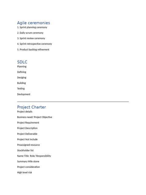 Agile Ceremonies Pdf