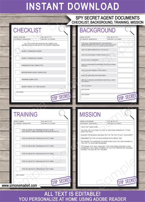 Secret Agent Birthday Party Printables Invitations And Decorations Spy