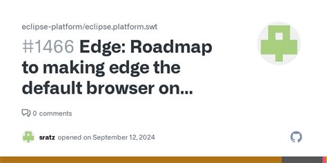 Edge Roadmap To Making Edge The Default Browser On Windows · Issue 1466 · Eclipse Platform