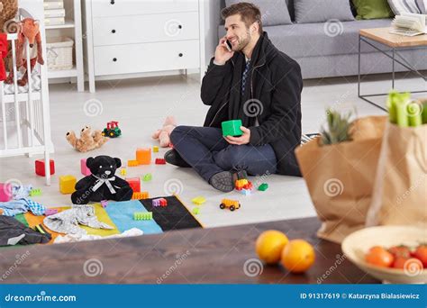 Dad Talking On The Phone Stock Image Image Of Chest 91317619