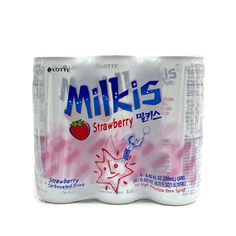 Lotte Milkis Strawberry 밀키스 딸기 6cans