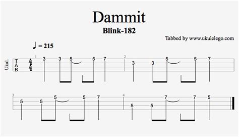 Dammit By Blink 182 Riff Ukulele Go