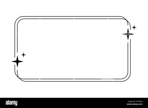Trendy Linear Frame With Stars Modern Minimalist Aesthetic Line