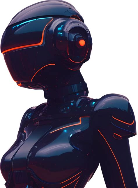 Cyborg Robot Female With Red Lights Free Png 23271625 Png