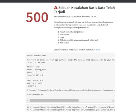 Install Awal Masih Ada Prosess Yang Gagal Dan Error Pasca Pegabungan Opensid Gabungan · Issue