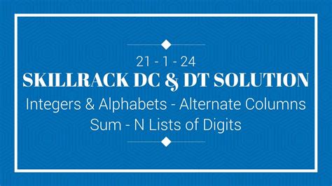 skillrack daily challenge and daily test solution 21 01 c java python youtube