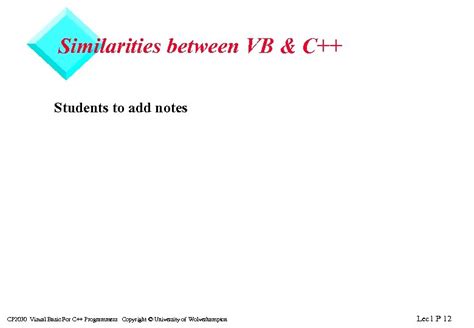 CP 2030 VBFC Visual Basic For C Programmers