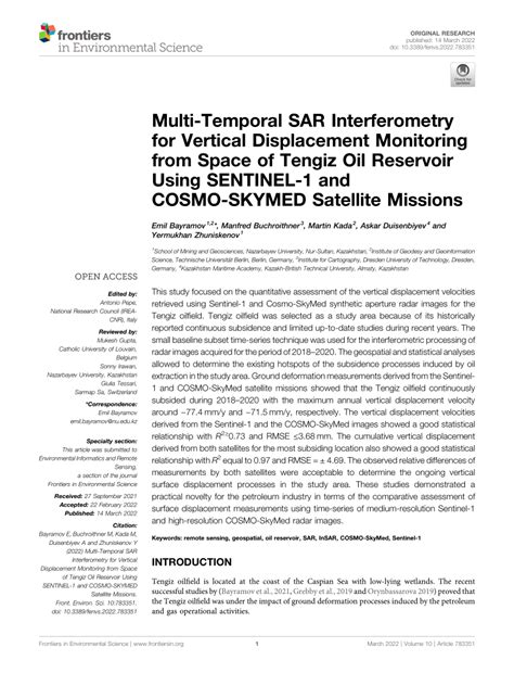 Pdf Multi Temporal Sar Interferometry For Vertical Displacement Monitoring From Space Of