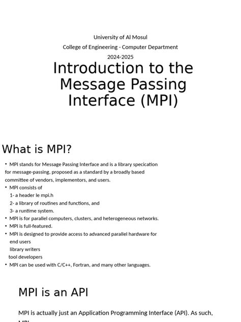 Message Passing Interface Mpi Pdf Message Passing Interface