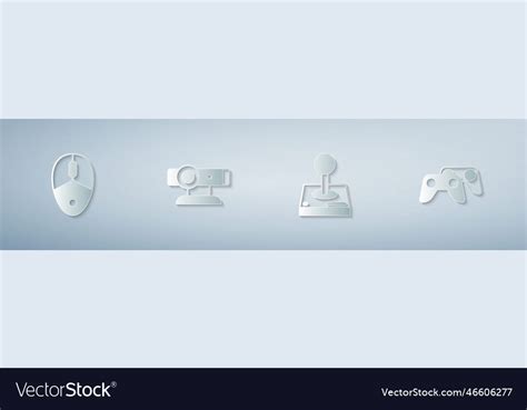 Set Computer Mouse Web Camera Joystick Royalty Free Vector