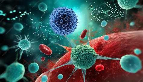 Premium Photo Tumor Microenvironment Background With Cancer Cells Tcells Nanoparticles Molecules