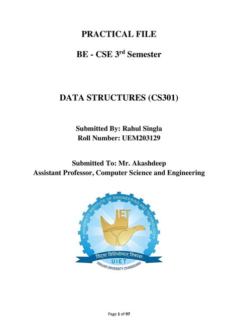 uem203129 rahul singla ds practical file practical file be cse 3 rd semester data structures