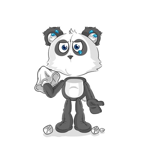 Premium Vector Panda Cry With A Tissue Cartoon Mascot Vector