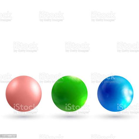그림자가 있는 사실적인 3d 공을 채색했습니다 디자인 요소 빨강 녹색 및 파랑 10회 0명에 대한 스톡 벡터 아트 및 기타 이미지 Istock