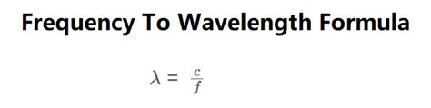 Frequency To Wavelength Calculator