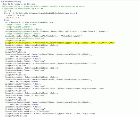 VBA sélectionner tableau avec un nombre de lignes variable