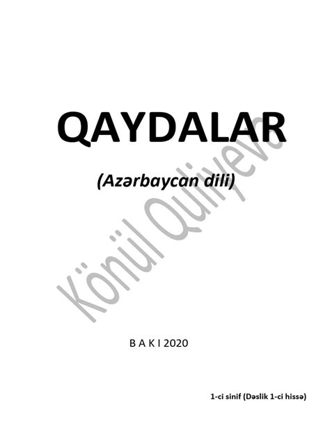 Qaydalar 1 Ci Sinif Pdf