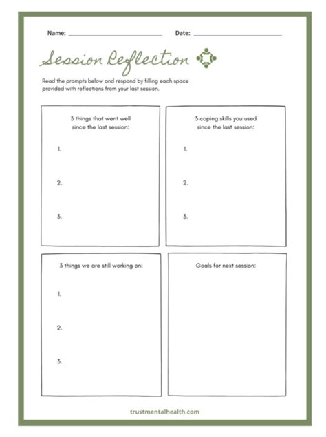 Session Reflection Therapy Worksheets Cbt Therapy Worksheets Cbt