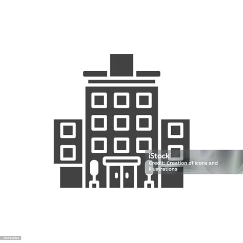 호텔 블랙 글리프 아이콘 건물 아파트 모텔 호스텔 표지판 부동산 웹 페이지 모바일 앱 프로모션용 픽토그램 Ui Ux Gui 디자인 요소입니다 0명에 대한 스톡 벡터 아트 및