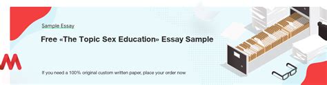 Free The Topic Sex Education Essay Sample In The Category Education