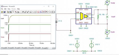 Tinaspiceamc1301 Why The Output Voltage Will Have Such A Huge Value When The Input Voltage Is