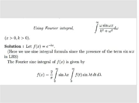 4 A Find The Fourier Integral Representation Of 1