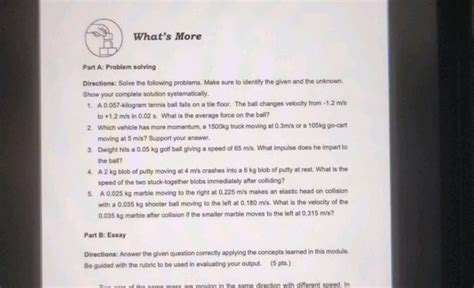 Whats More Part A Problem Solving Directions StudyX