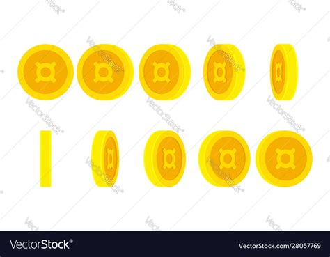 Coin With Currency Symbol Animation Sprite Sheet Vector Image