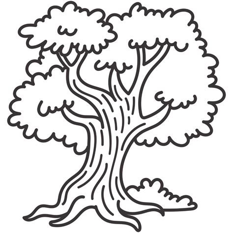 صفحات تلوين شجرة سهلة الطباعة محور رسم للأطفال