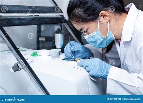 Fourier Transform Infrared Spectroscopy Ftir Instrument And Sample In Vials For Analysis Royalty