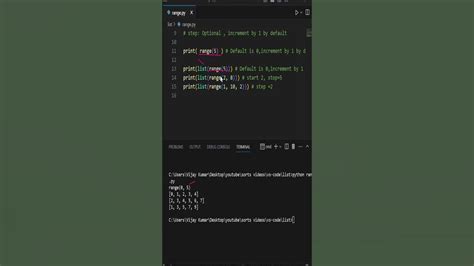 Range Function In Python 3 Python3 Pythonshorts Hindi Youtube