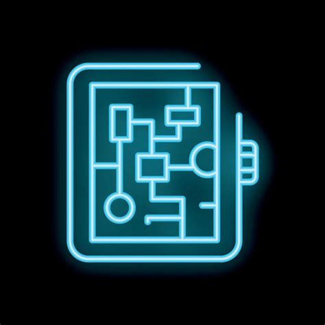 Neon Blue Algorithm Icon Glowing On Black Background 52769657 Vector